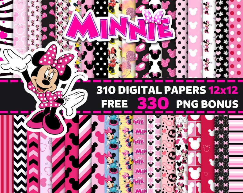 Minnie Raton Digital Paper Minnie Digital Papers Minnie - Etsy