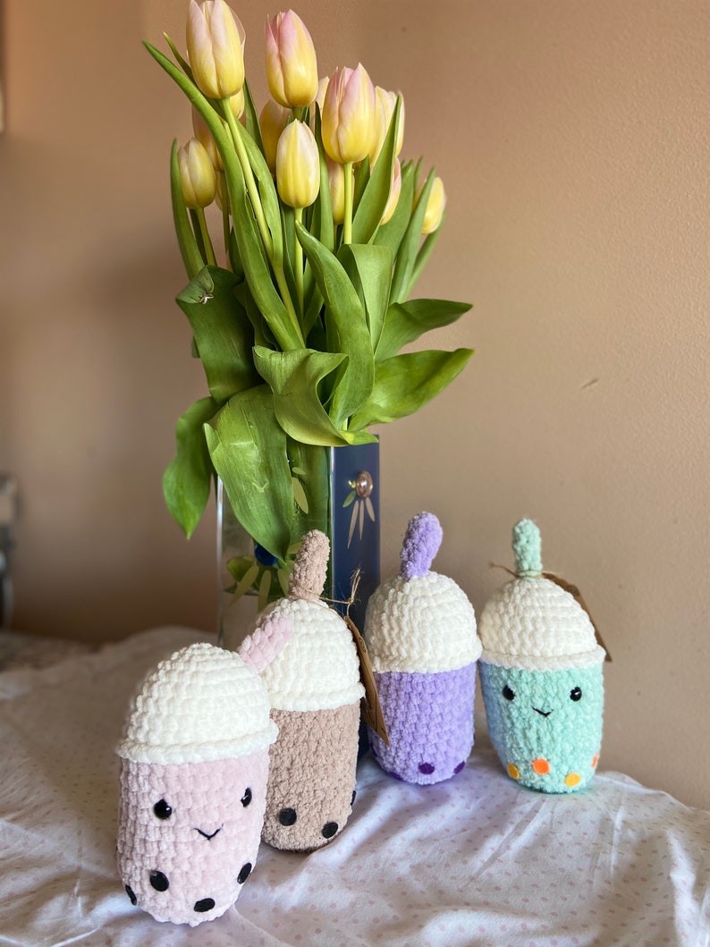 Crochet Bubble Tea Plushie, Crochet Boba Tea, Squishy Antistress ...