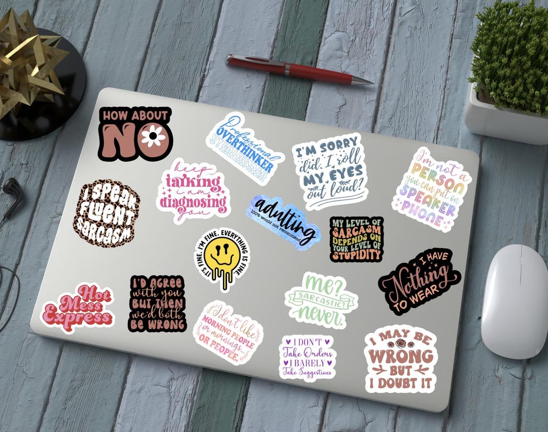 Sarcastic Sticker Pack Sassy Adult Humor Funny Water Resistant Water ...