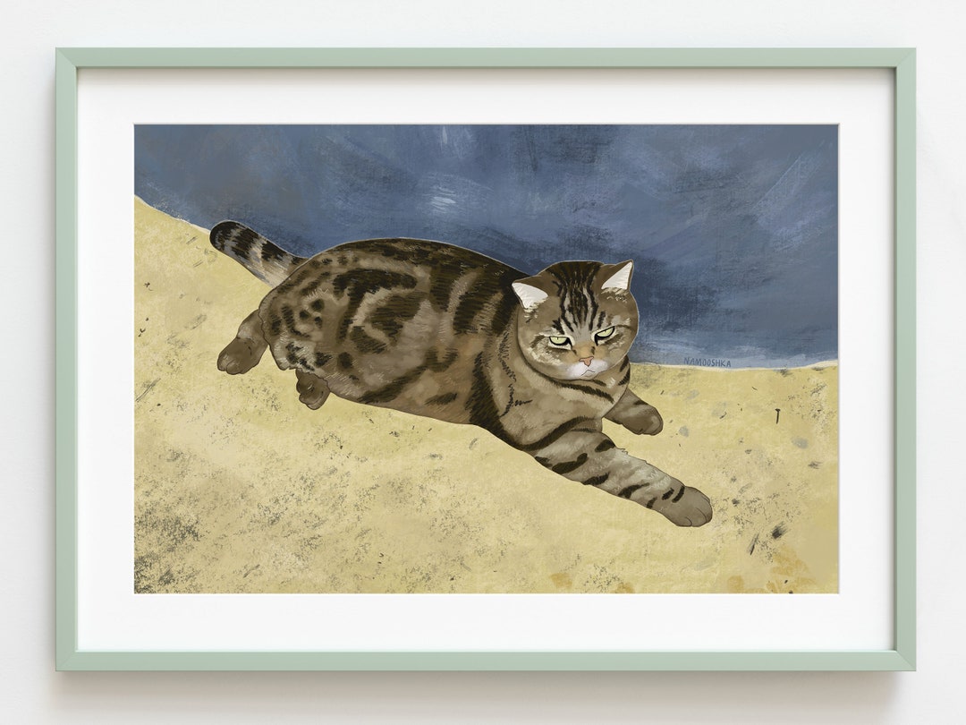 Tabby Cat Print, Cat Decor, Tabby Cat Artwork, Cat Person Gift, Tabby ...