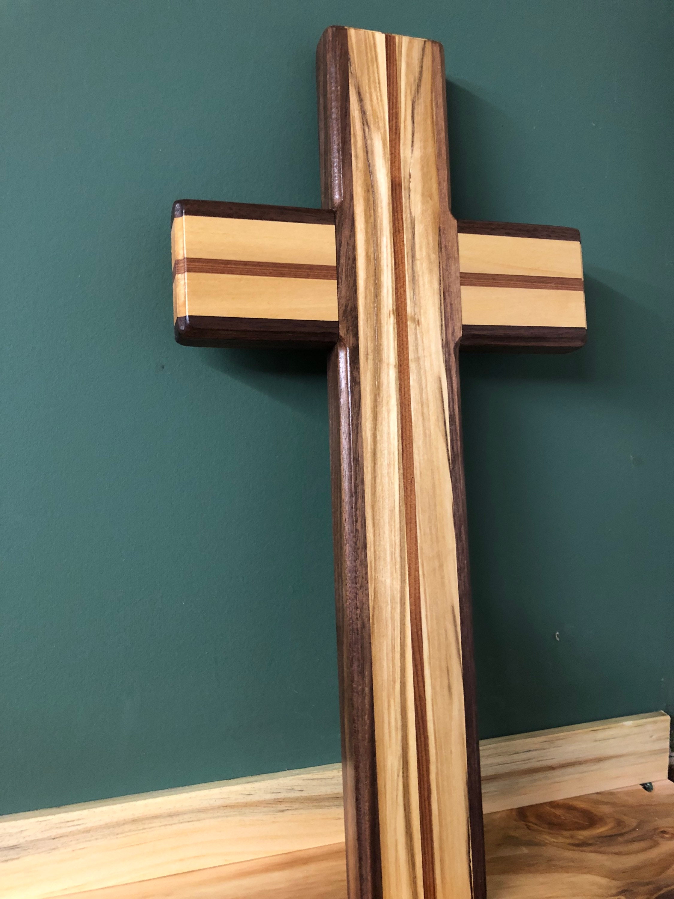 Wooden Cross in Butcher Block Style - Etsy