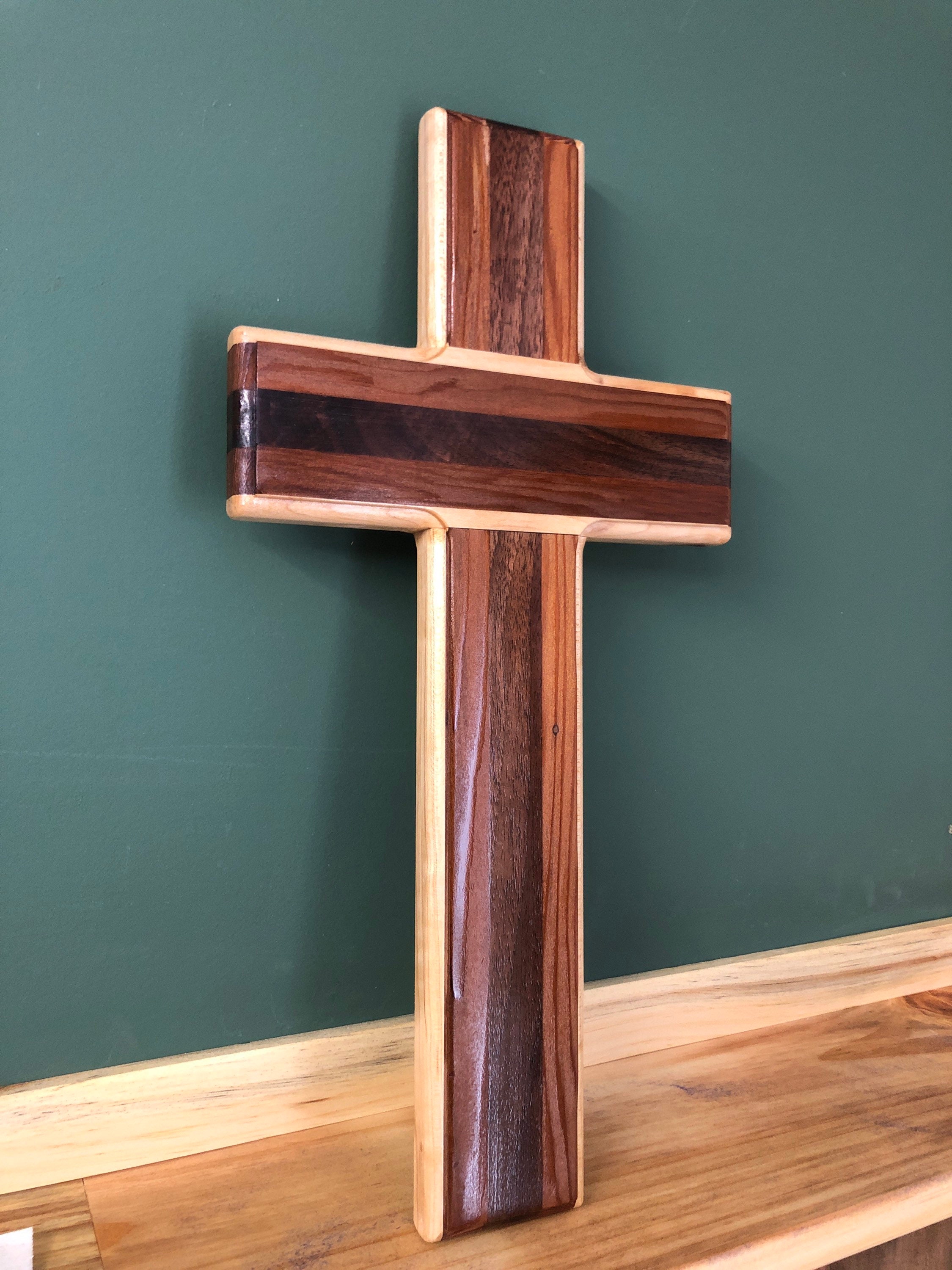 Wooden Cross in Butcher Block Style - Etsy