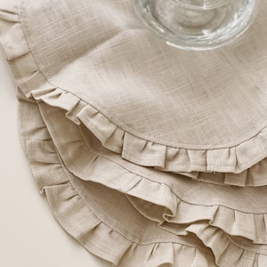 100% Linen Round Table Napkins - Table Mats - Etsy
