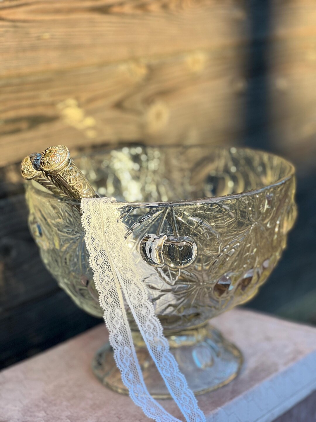 Art Deco Glass Bowl Designed Made by Josef Inwald Glassworks Cherries ...