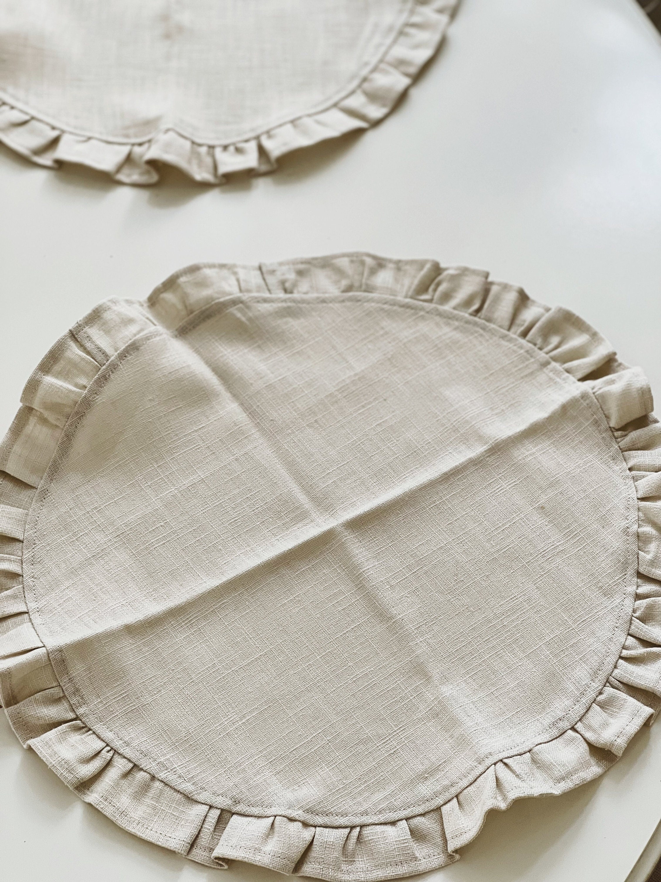 100% Linen Round Table Napkins - Table Mats - Etsy