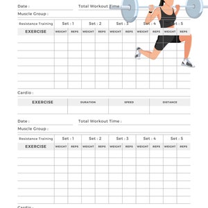 Fitness Workout Log - Etsy