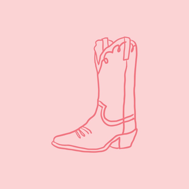 Hand Illustrated Cowboy Boot Digital Download - Etsy
