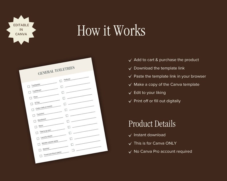 Editable Travel Packing List | Digital Travel Packing Checklist | Canva ...