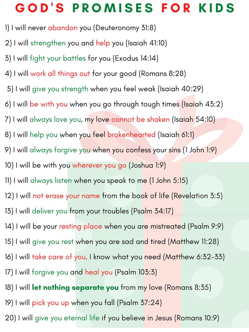 God's Promises Christmas Edition - Etsy
