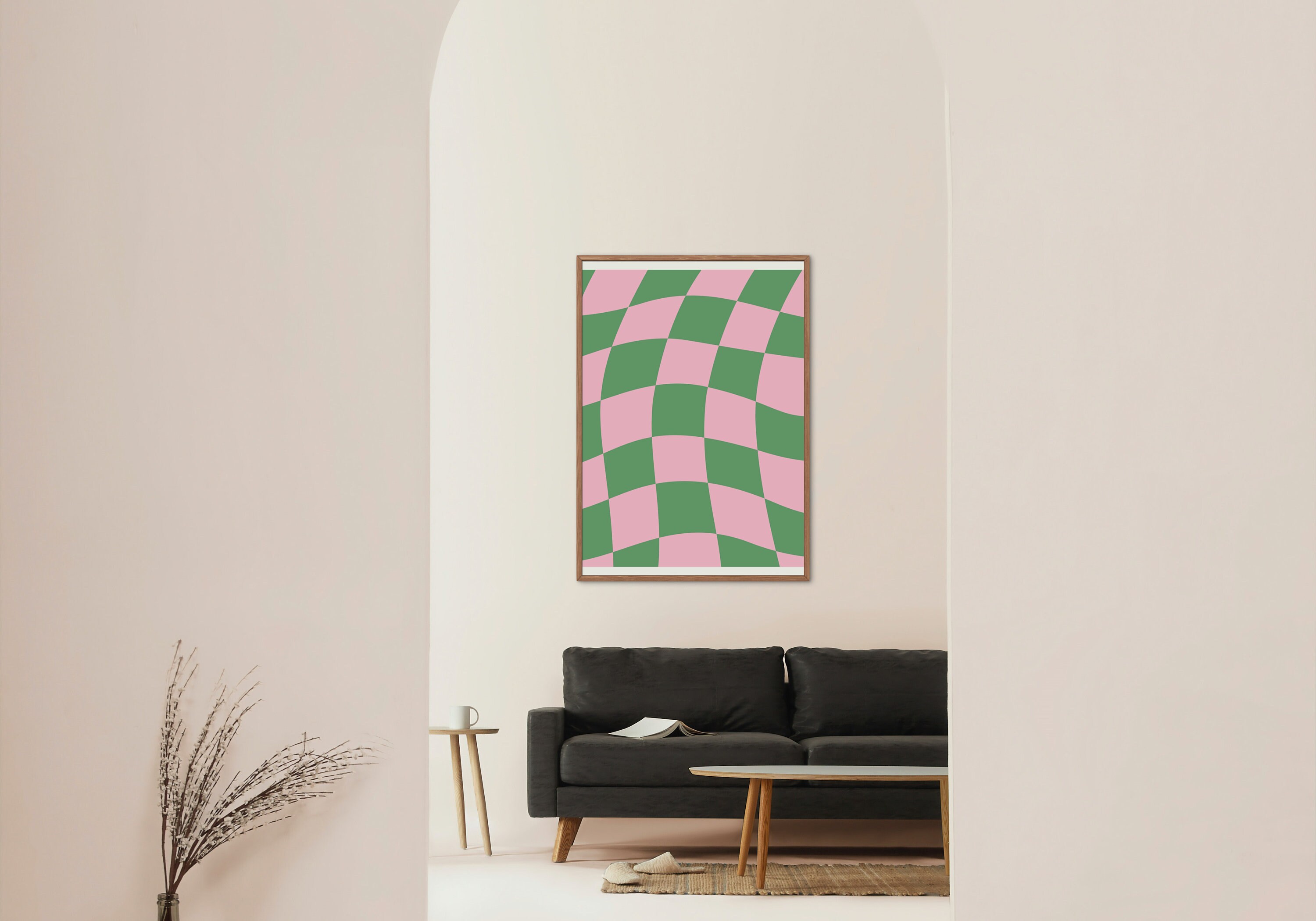 Retro Checkerboard Wall Decor Printable Poster - Etsy