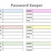 Minimalist Colorful Password Tracker - Etsy