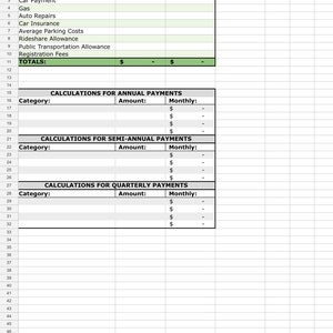 Automatically Calculated MONTHLY Budget Sheet - Etsy