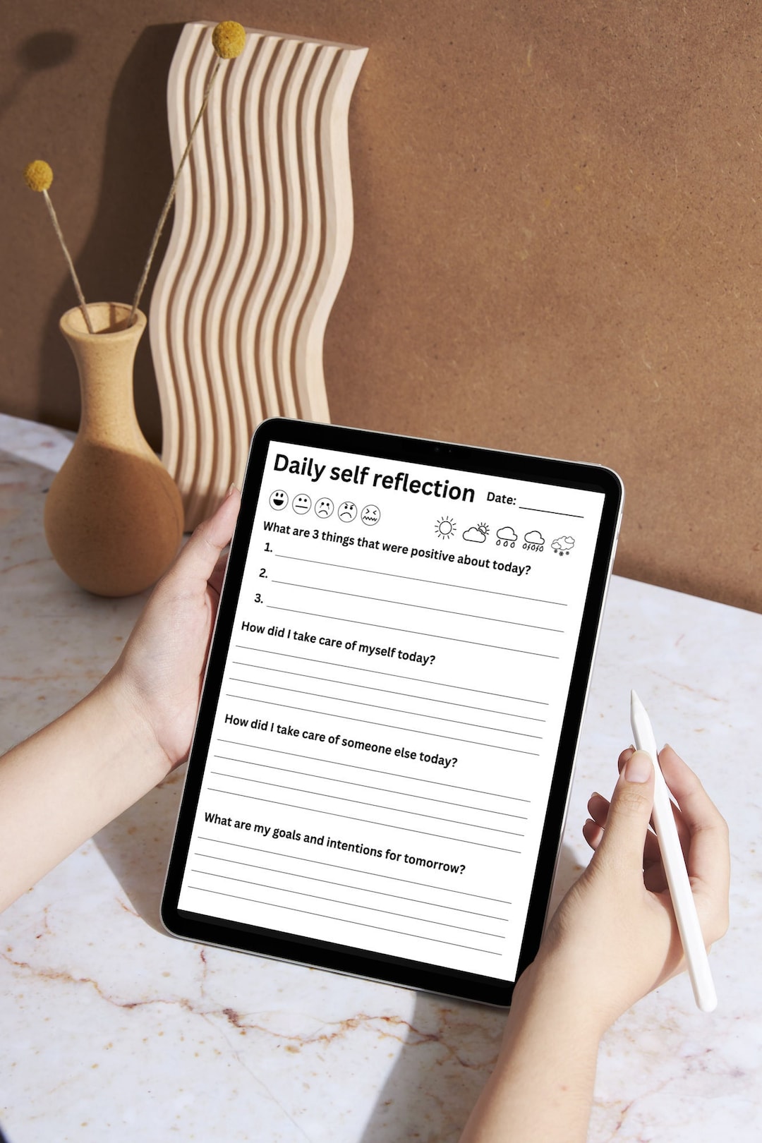 Daily Self Reflection Sheet - Etsy