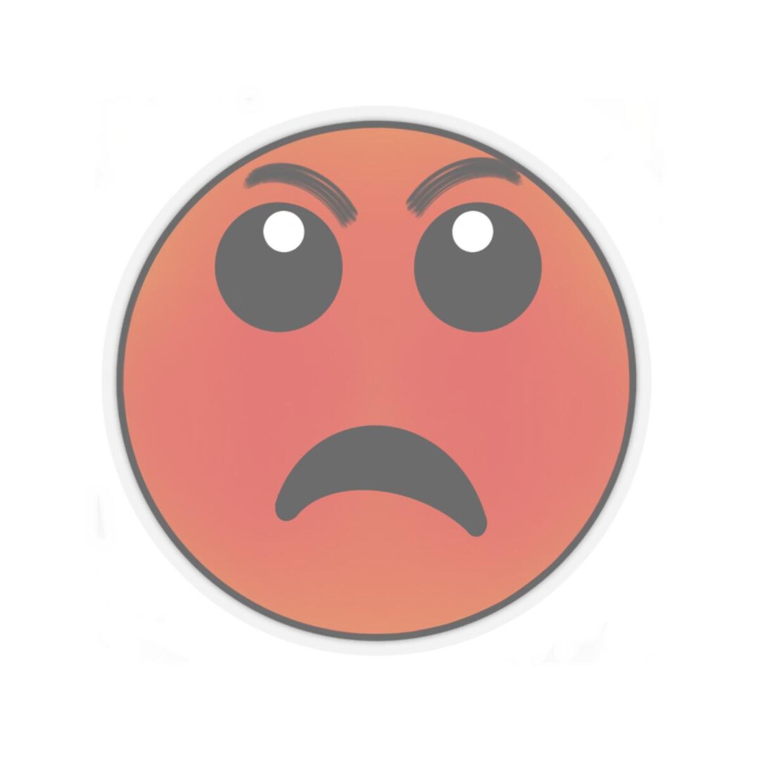 Angry Face Kiss-cut Stickers, Emotion Decals, Laptop Sticker Pack ...