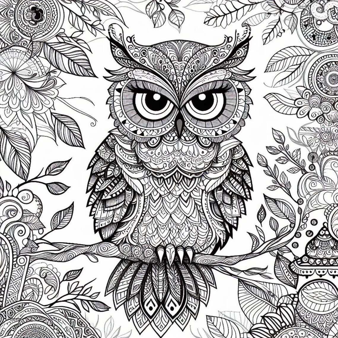 Enchanting Mandala Owl Coloring Pages - Etsy