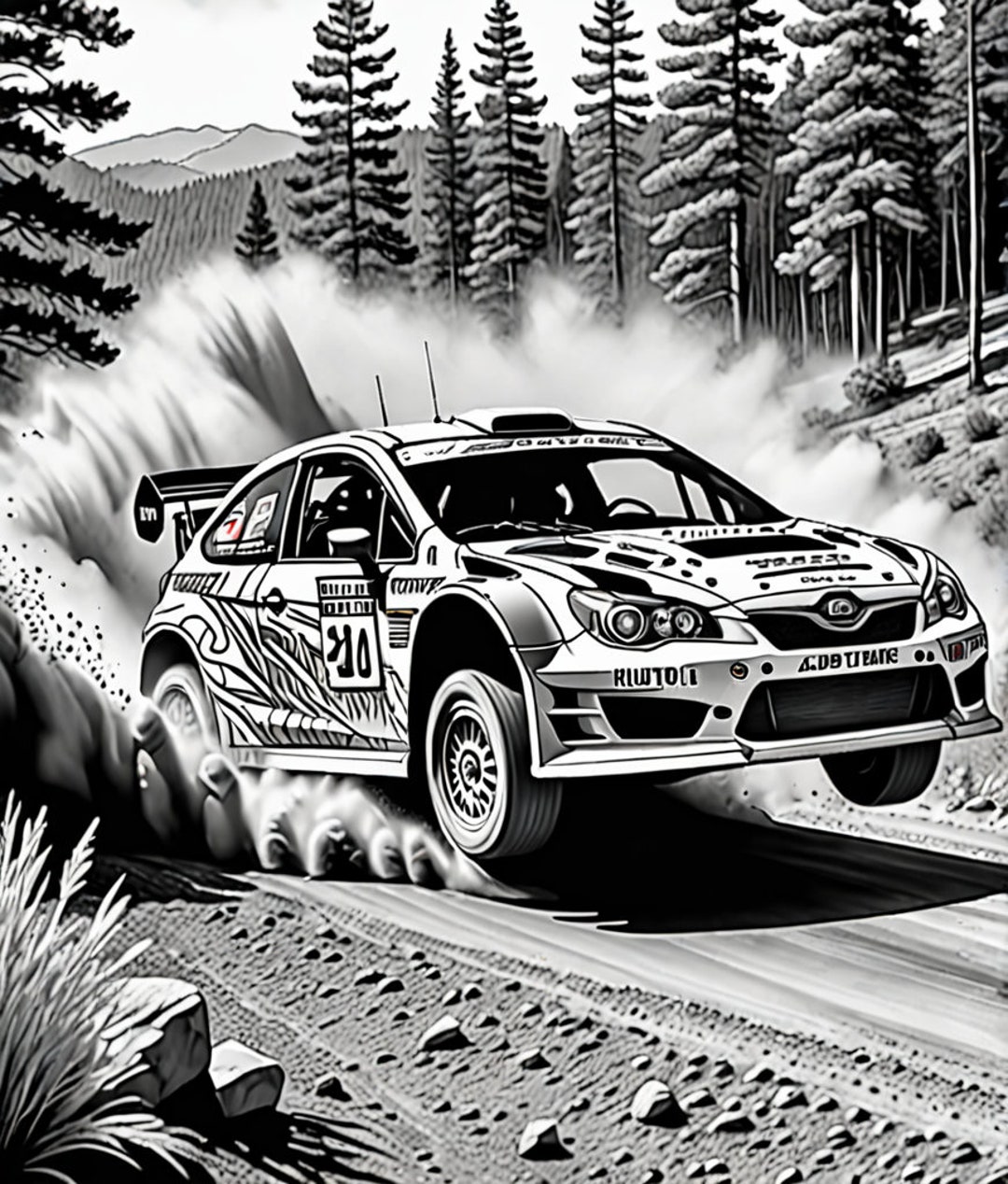Rally Car Racing Adventure Coloring Page - Etsy