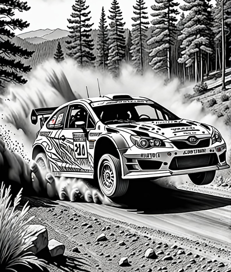 Rally Car Racing Adventure Coloring Page - Etsy
