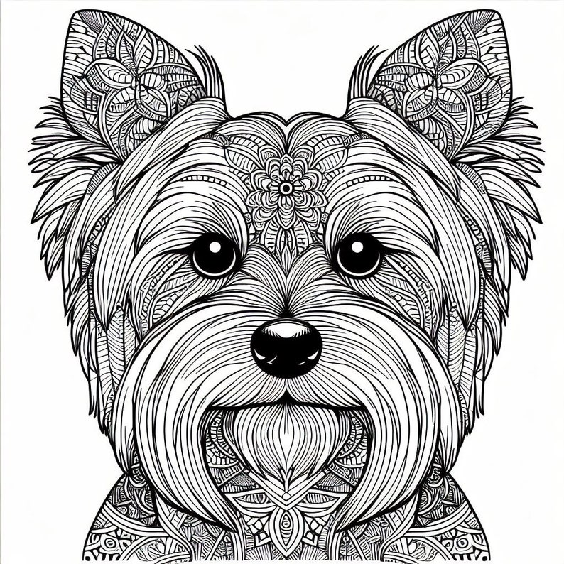 Mandala Paws, Intricate Dog Mandala Coloring Pages, Unleash Your ...