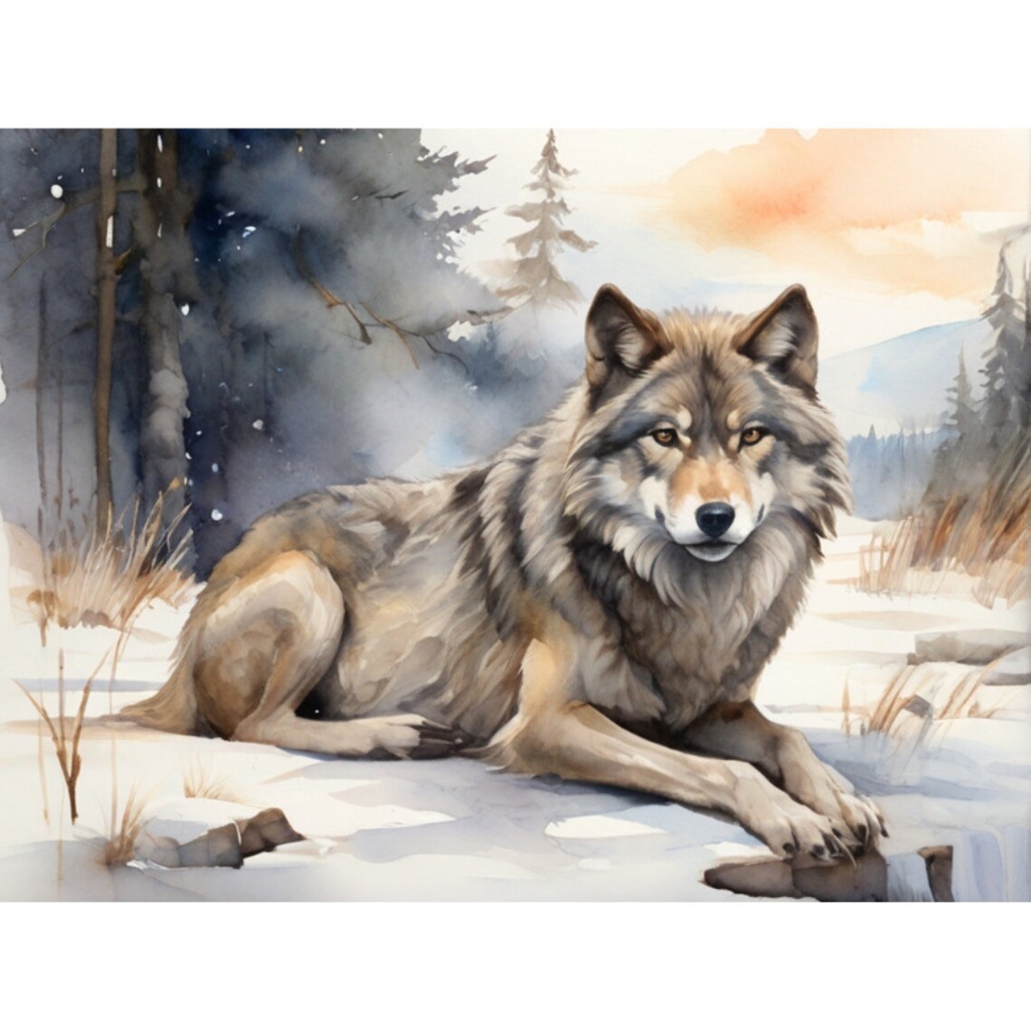 Wolf Clipart, Set of 17 High Quality Jpgs, Printable, Watercolour ...