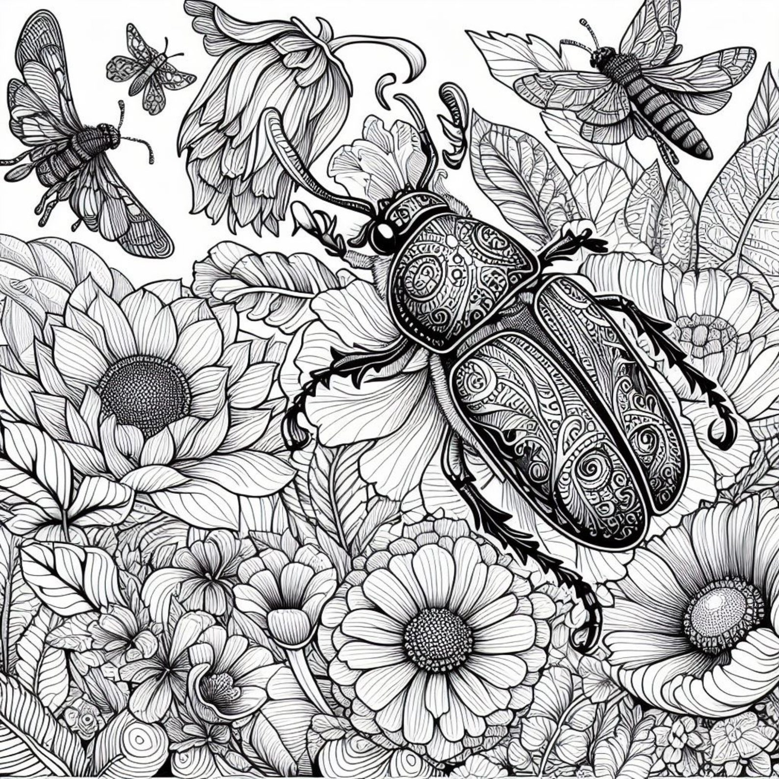 Mandalas of Nature: Bugs and Flowers Coloring Book - Etsy
