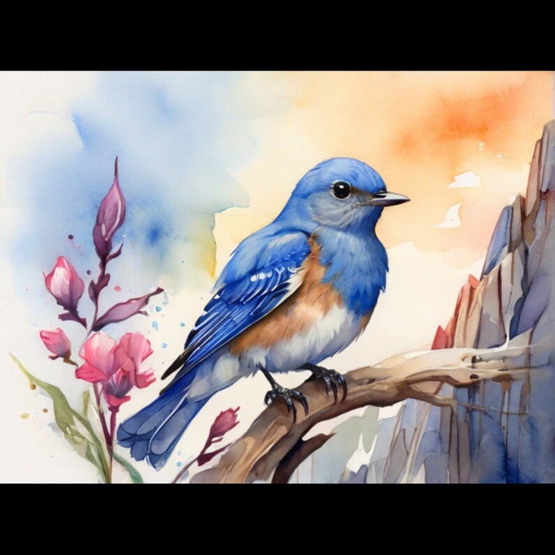 8 Blue Bird Set Clipart, Coloured Blue Bird Clipart, Printable ...