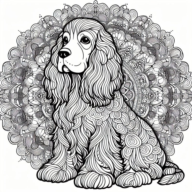 Mandala Paws, Intricate Dog Mandala Coloring Pages, Unleash Your ...