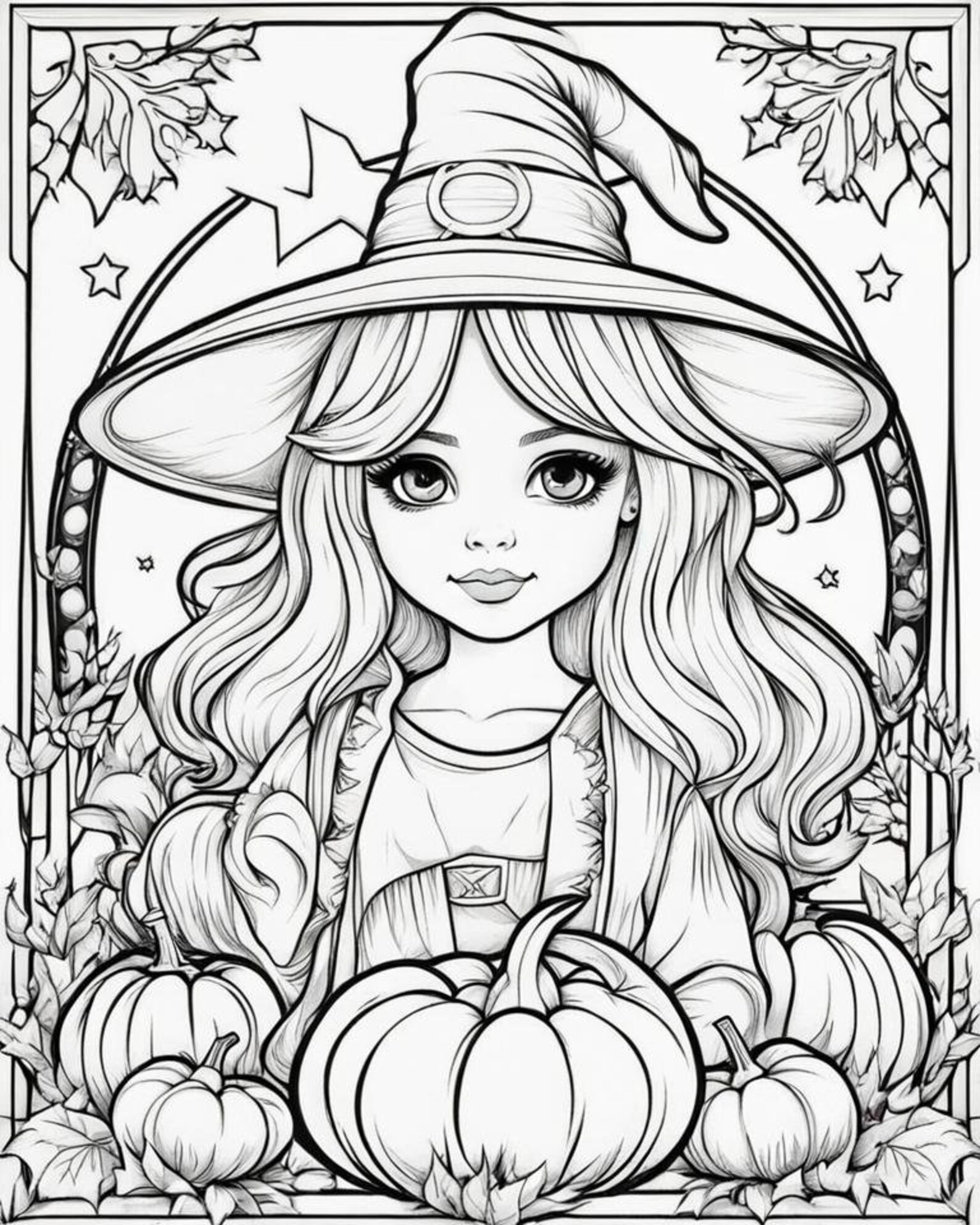 Cute Witch Coloring Pages a Whimsical Journey Into Magical Realism - Etsy
