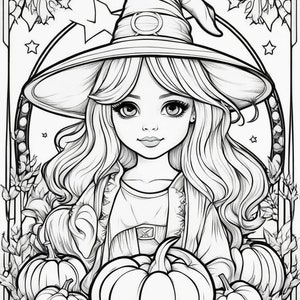 Cute Witch Coloring Pages a Whimsical Journey Into Magical Realism - Etsy