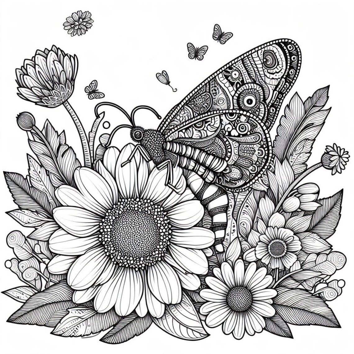 Mandalas of Nature: Bugs and Flowers Coloring Book - Etsy