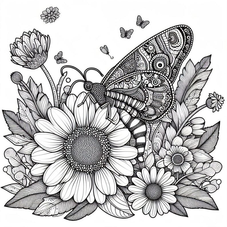 Mandalas of Nature: Bugs and Flowers Coloring Book - Etsy