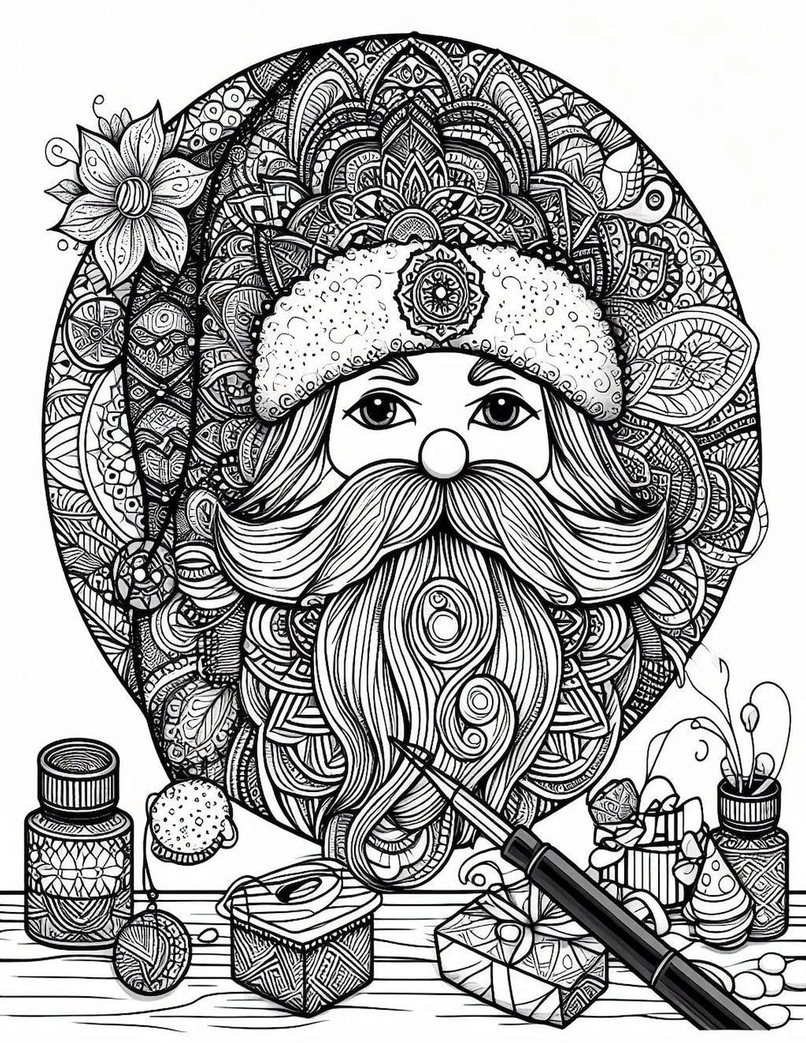 Mandala Santa Coloring Pages - Etsy