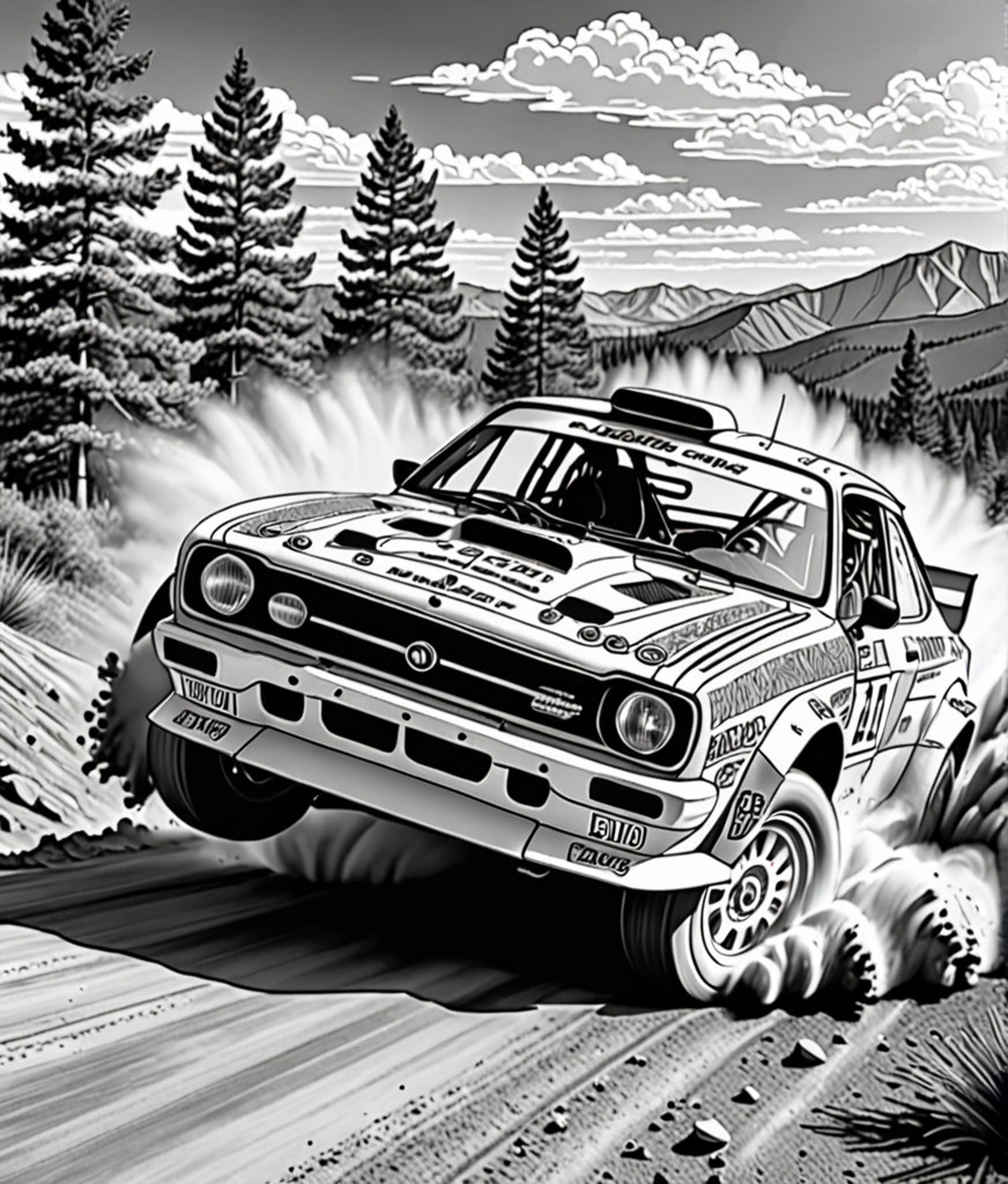Rally Car Racing Adventure Coloring Page - Etsy