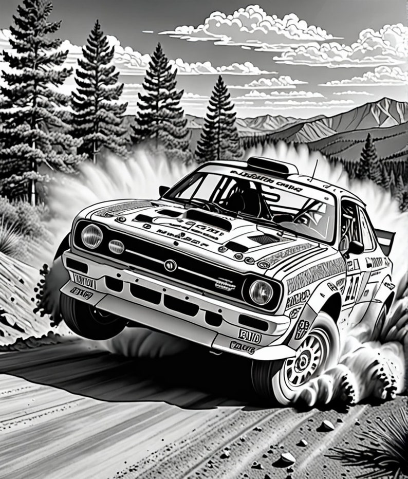 Rally Car Racing Adventure Coloring Page - Etsy