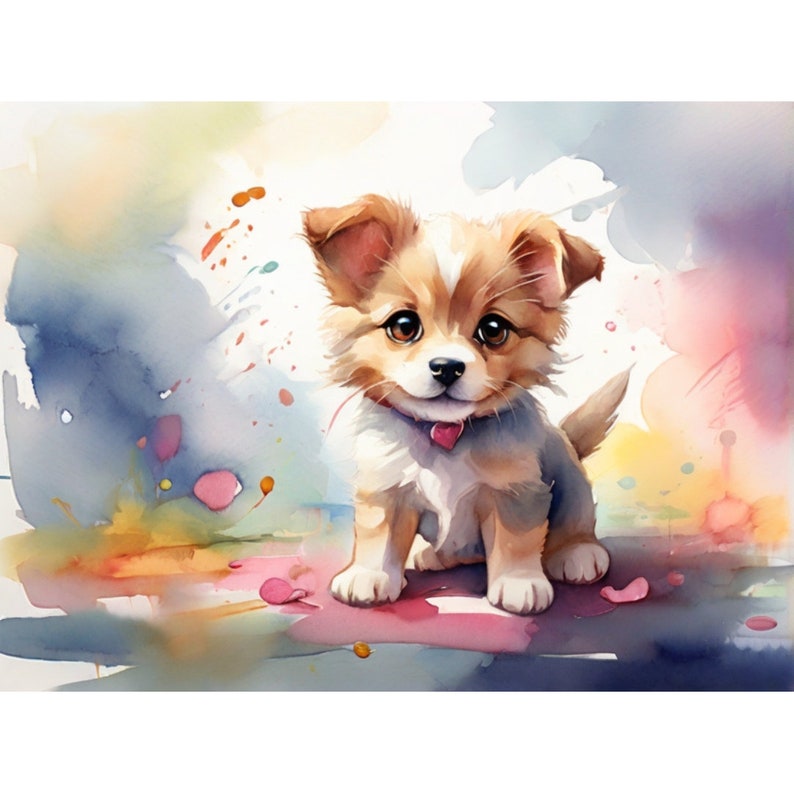 Set of 13 Puppy Clipart, Printable, Watercolour Clipart, High-quality ...