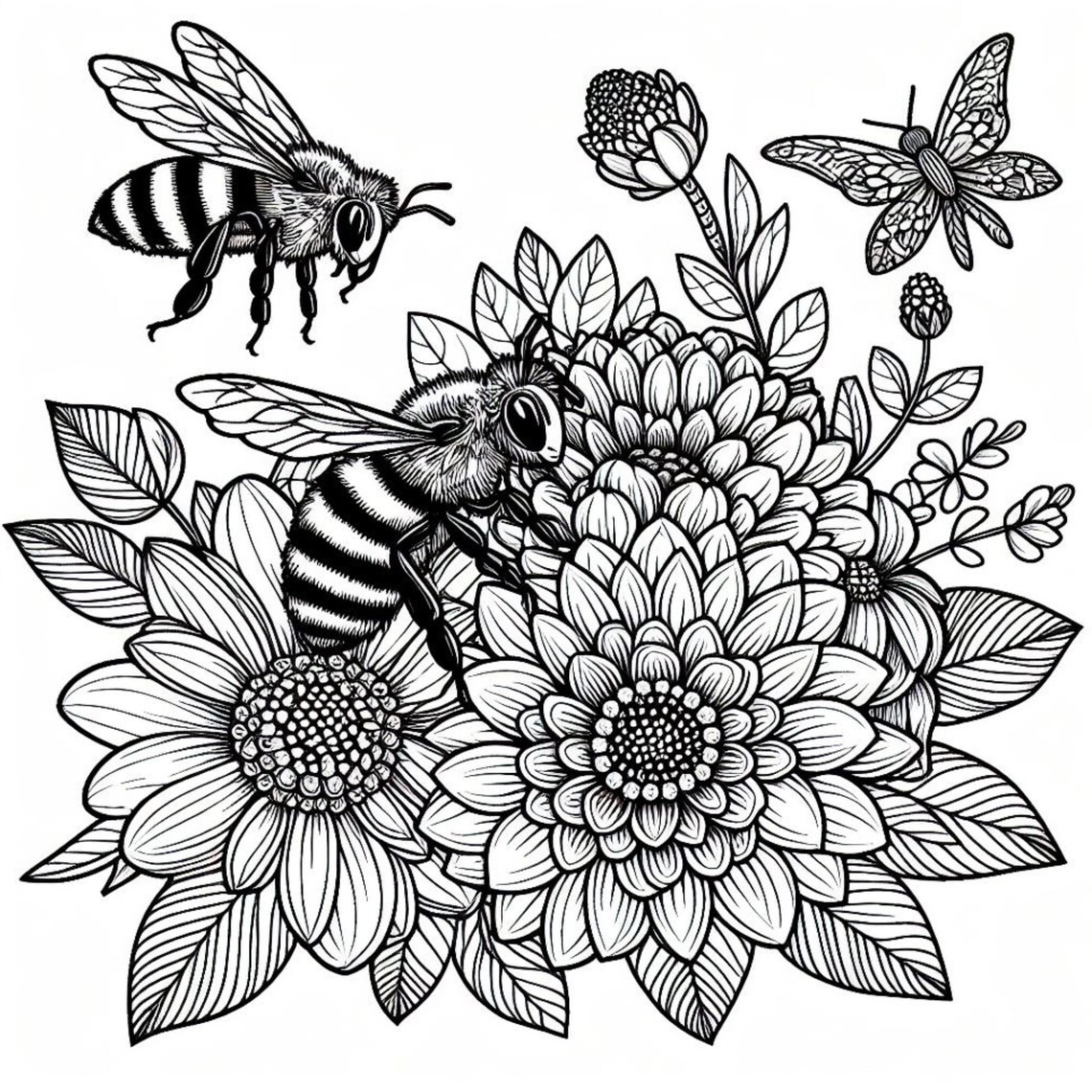 Mandalas of Nature: Bugs and Flowers Coloring Book - Etsy