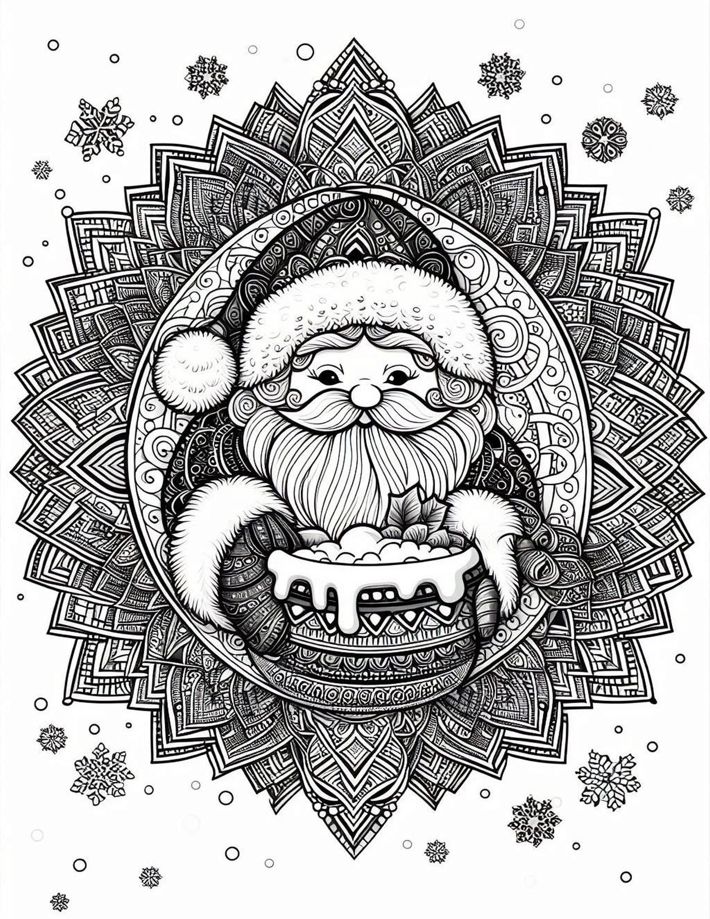 Mandala Santa Coloring Pages - Etsy