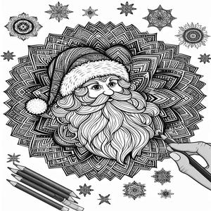 Mandala Santa Coloring Pages - Etsy