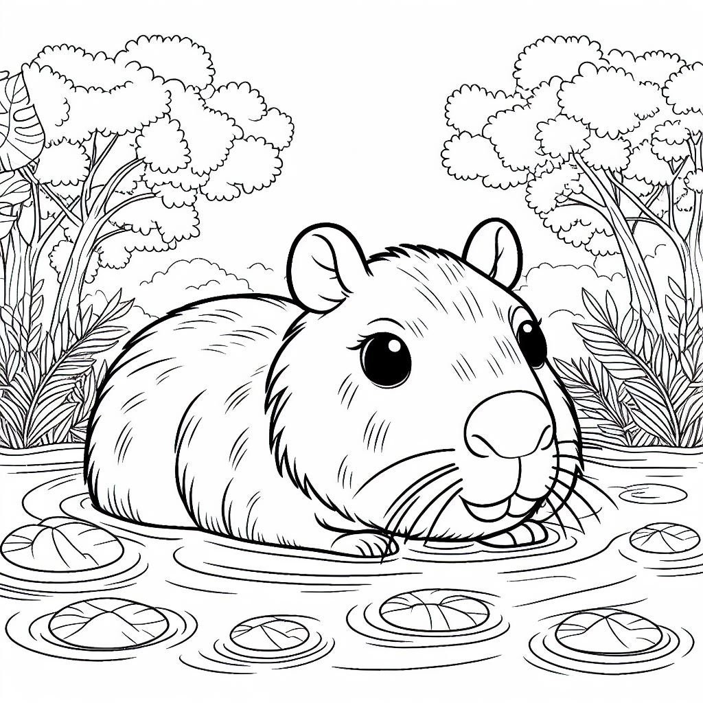 Capybara Coloring Adventure, a Playful Journey Through the Amazon - Etsy