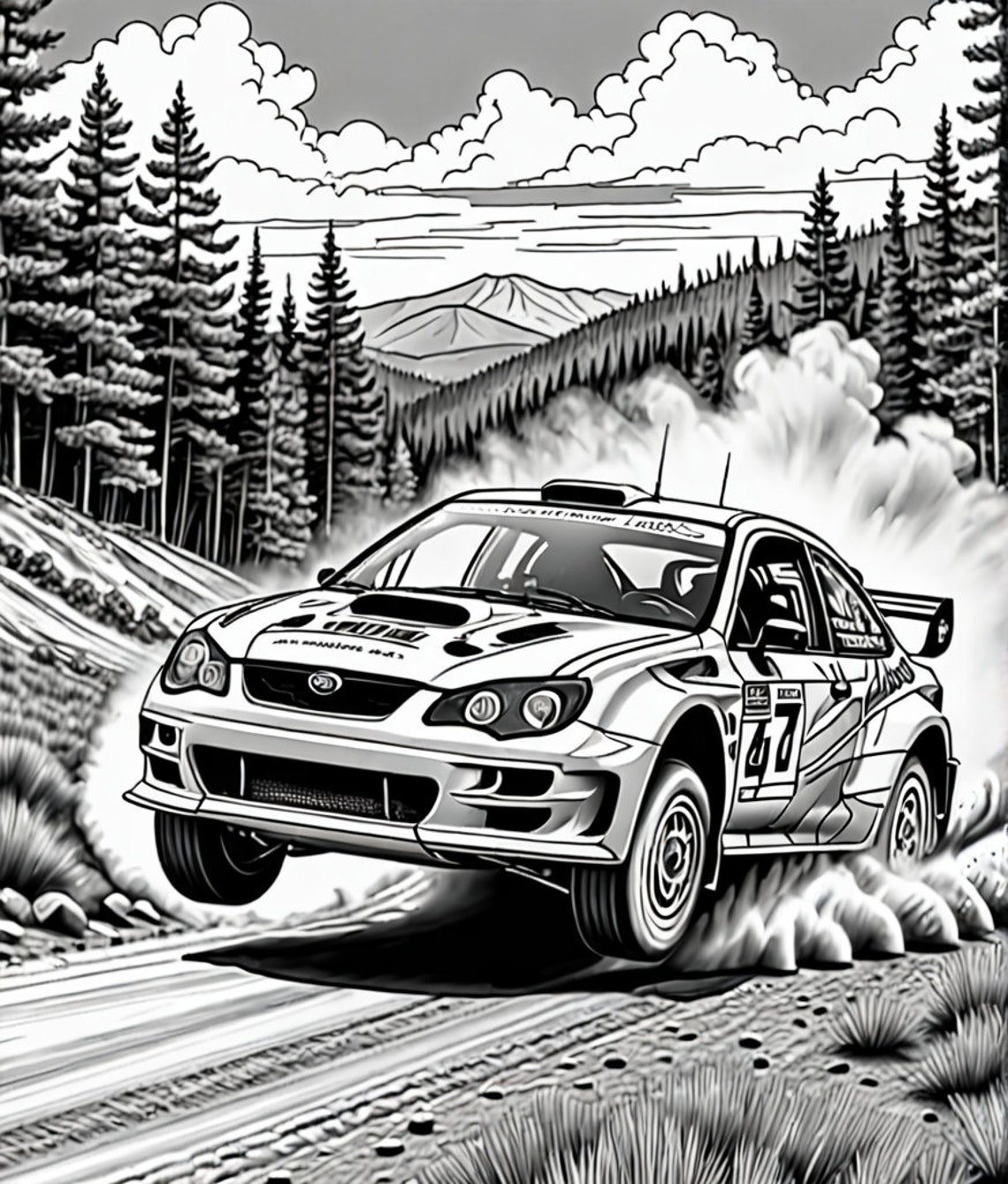 Rally Car Racing Adventure Coloring Page - Etsy