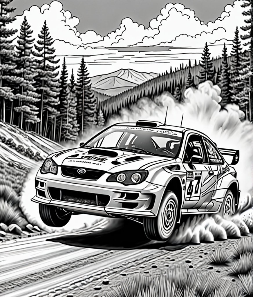 Rally Car Racing Adventure Coloring Page - Etsy