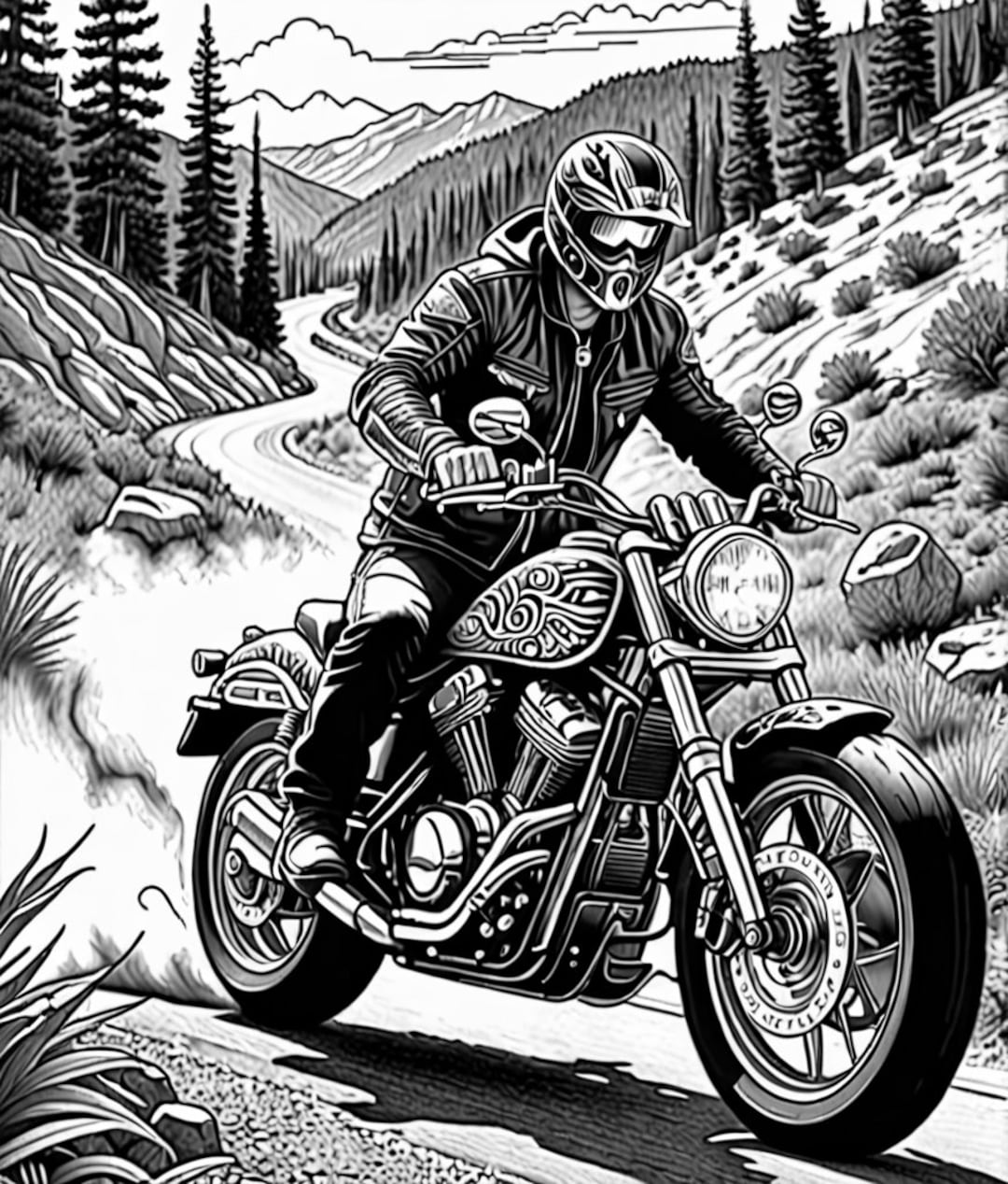Biker Boys Coloring Pages - Etsy
