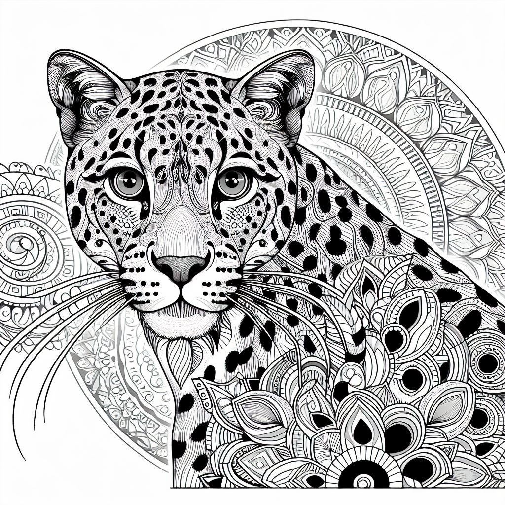 Wild Cats Detailed Mandalas for Adult Coloring Featuring Intricate ...