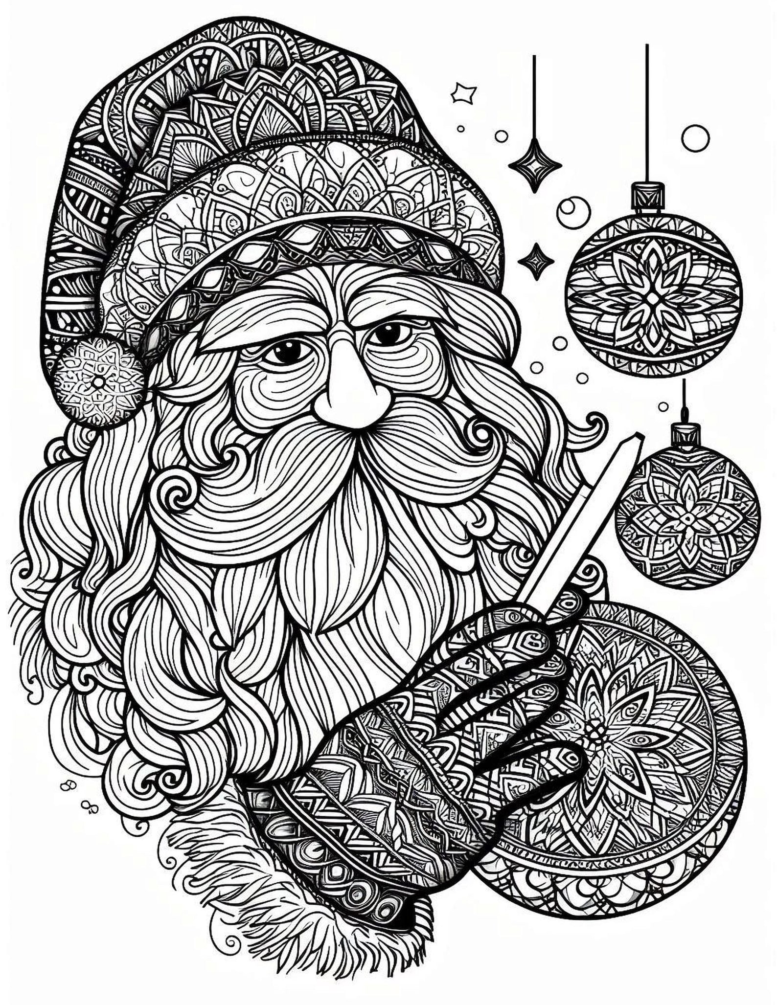 Mandala Santa Coloring Pages - Etsy