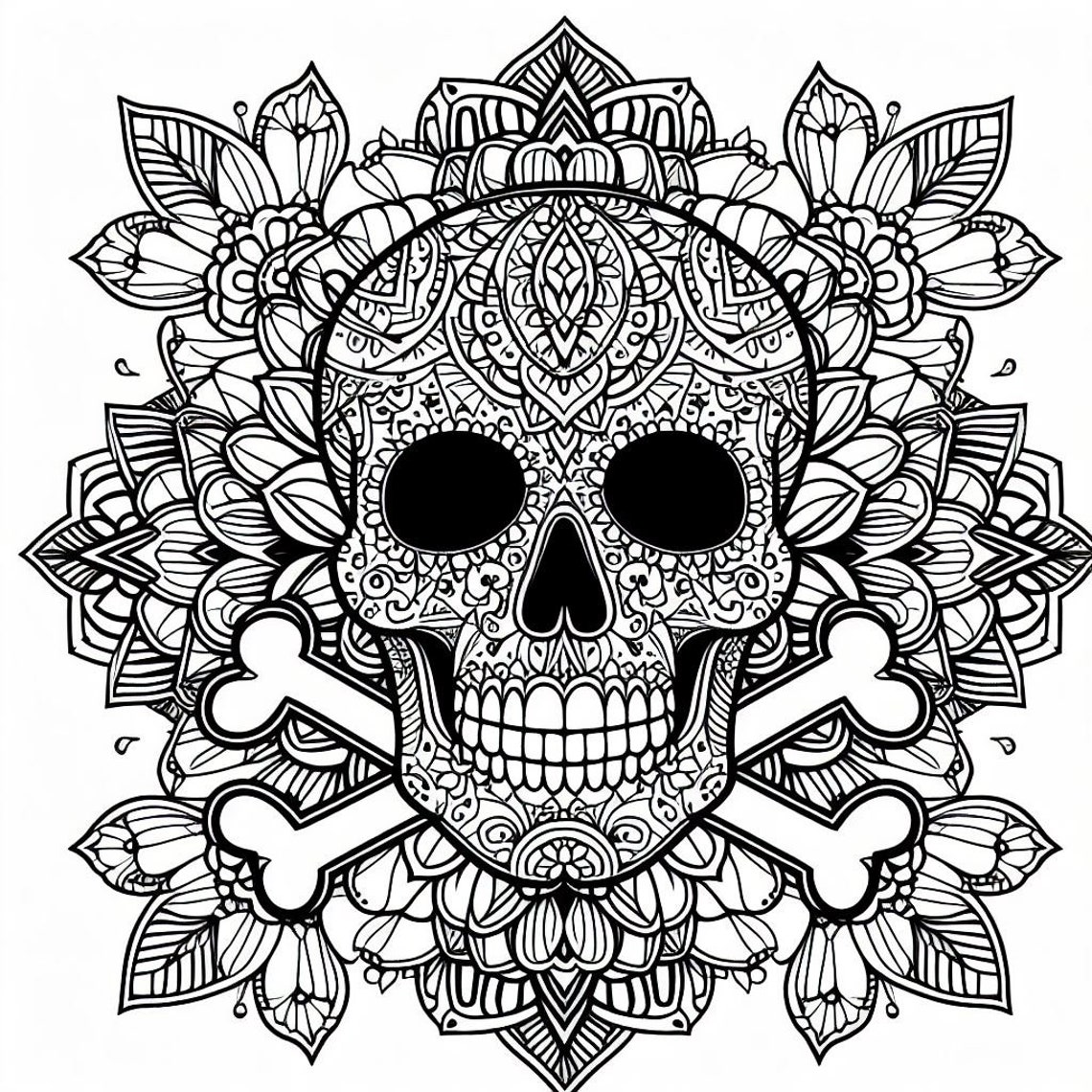 Mystical Mandala Skulls: A Coloring Journey - Etsy