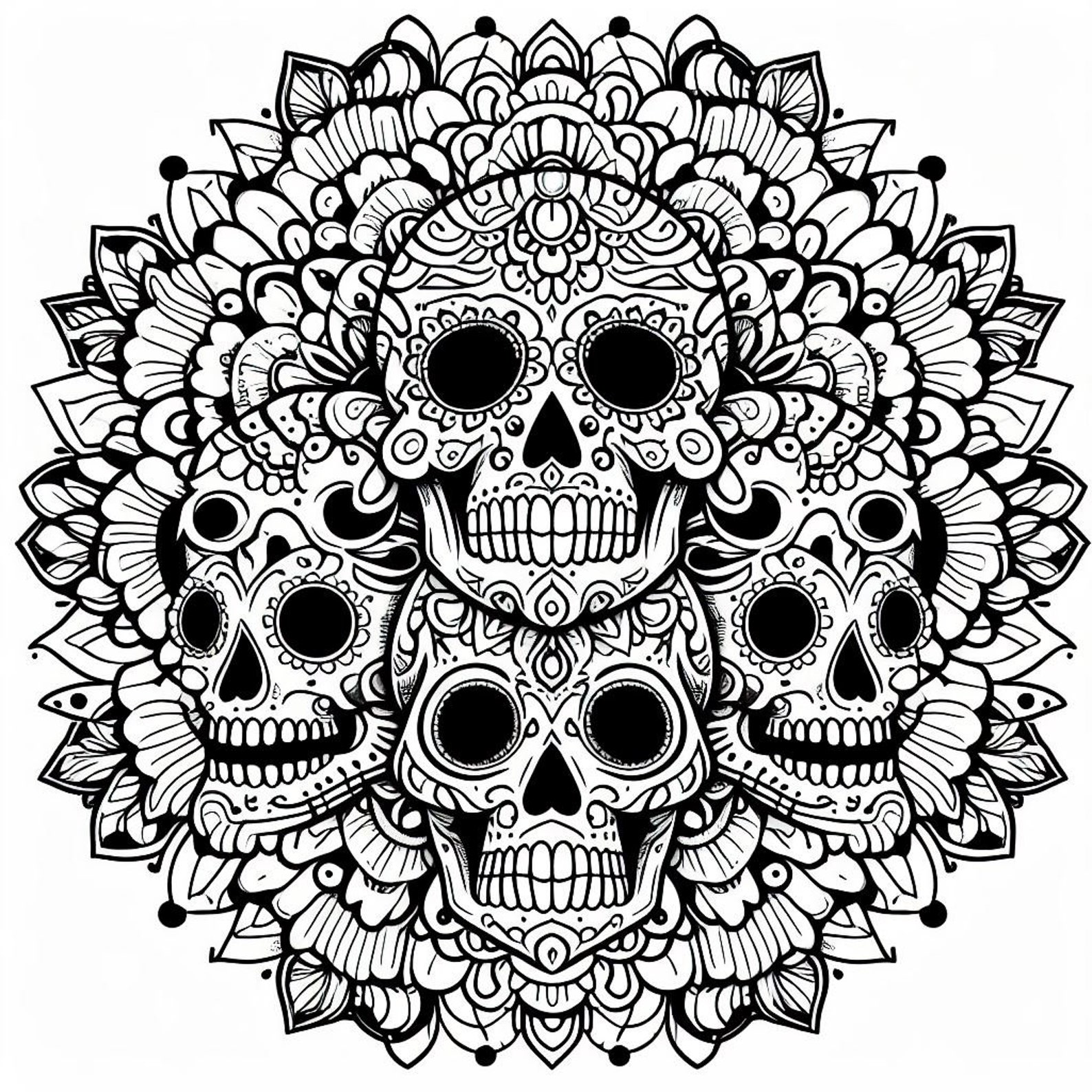 Mystical Mandala Skulls: A Coloring Journey - Etsy