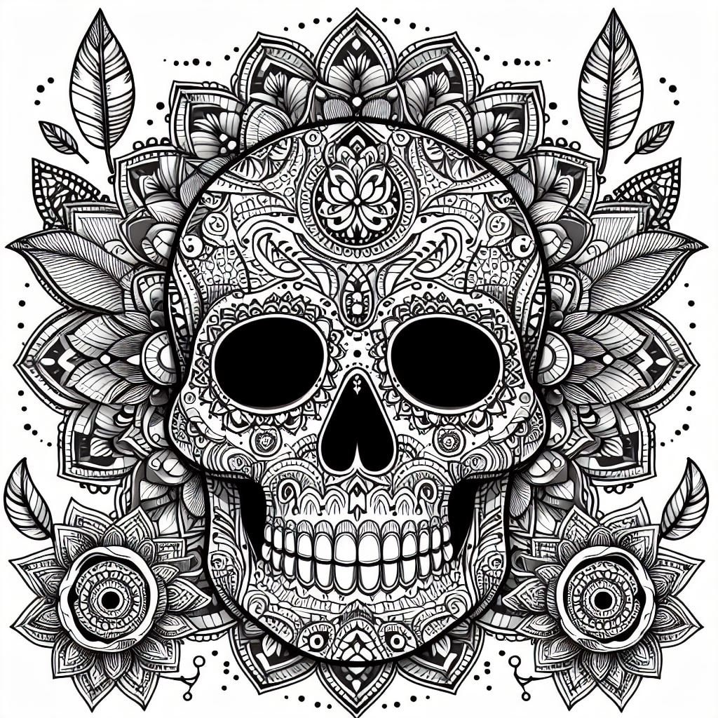 Mystical Mandala Skulls: A Coloring Journey - Etsy