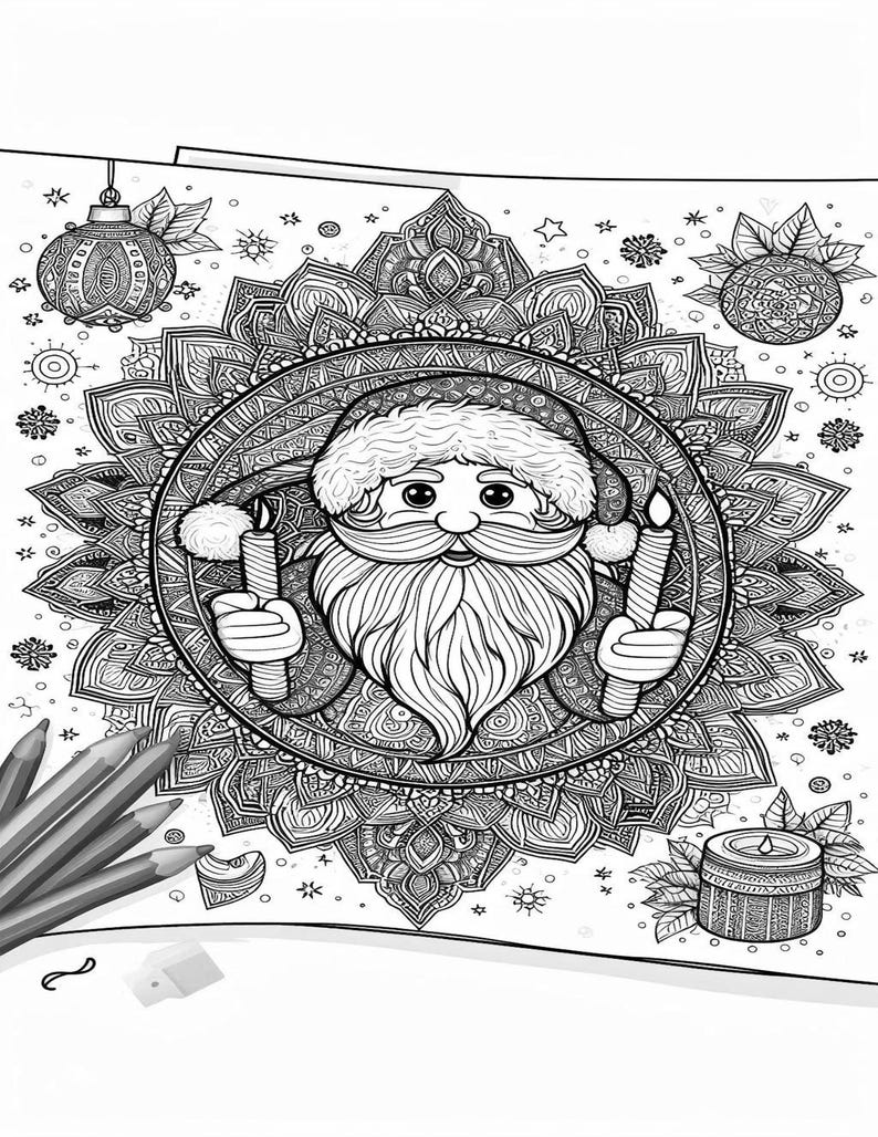 Mandala Santa Coloring Pages - Etsy