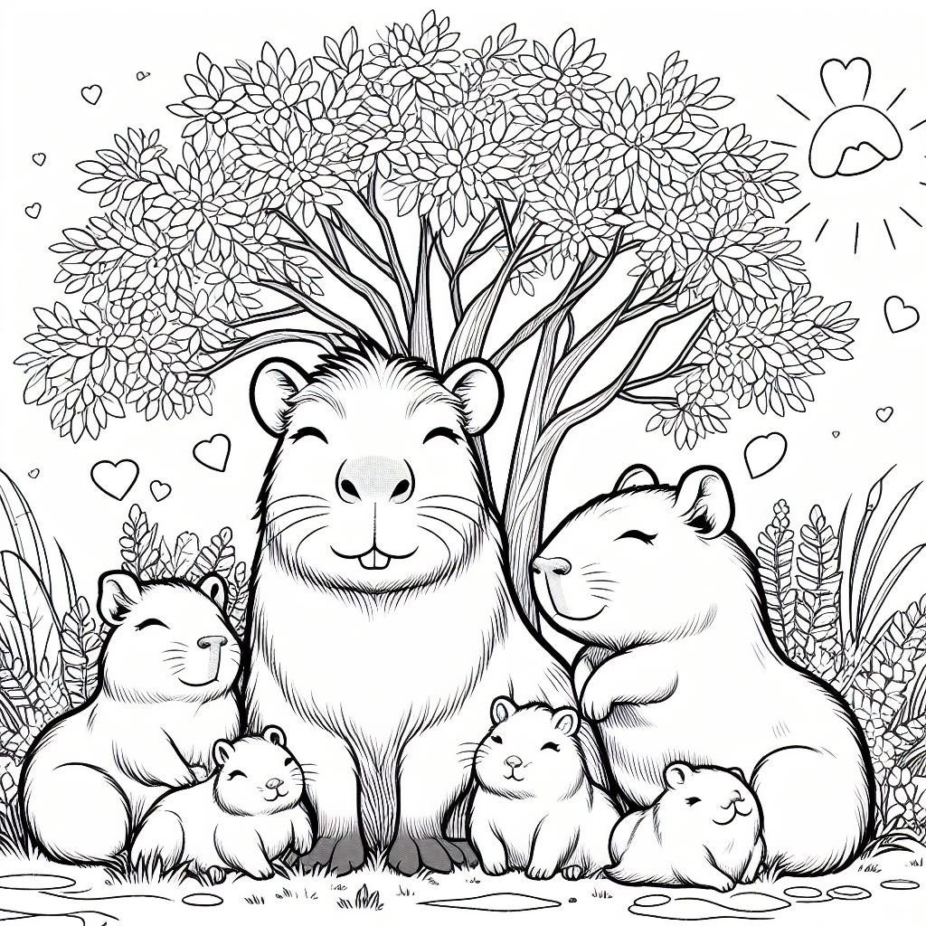 Capybara Coloring Adventure, a Playful Journey Through the Amazon - Etsy