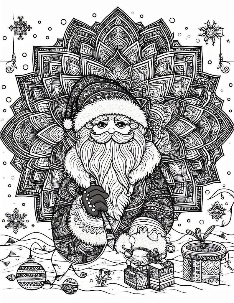 Mandala Santa Coloring Pages - Etsy
