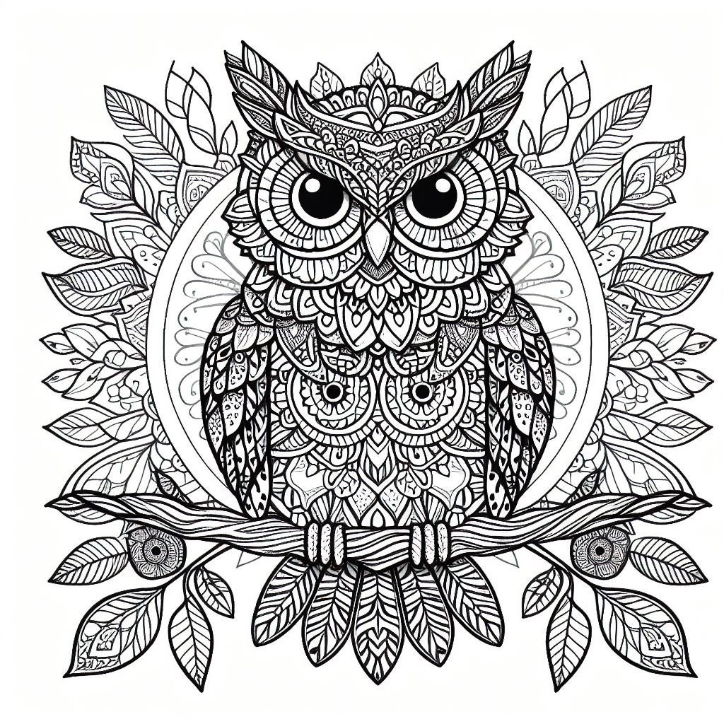 Enchanting Mandala Owl Coloring Pages - Etsy